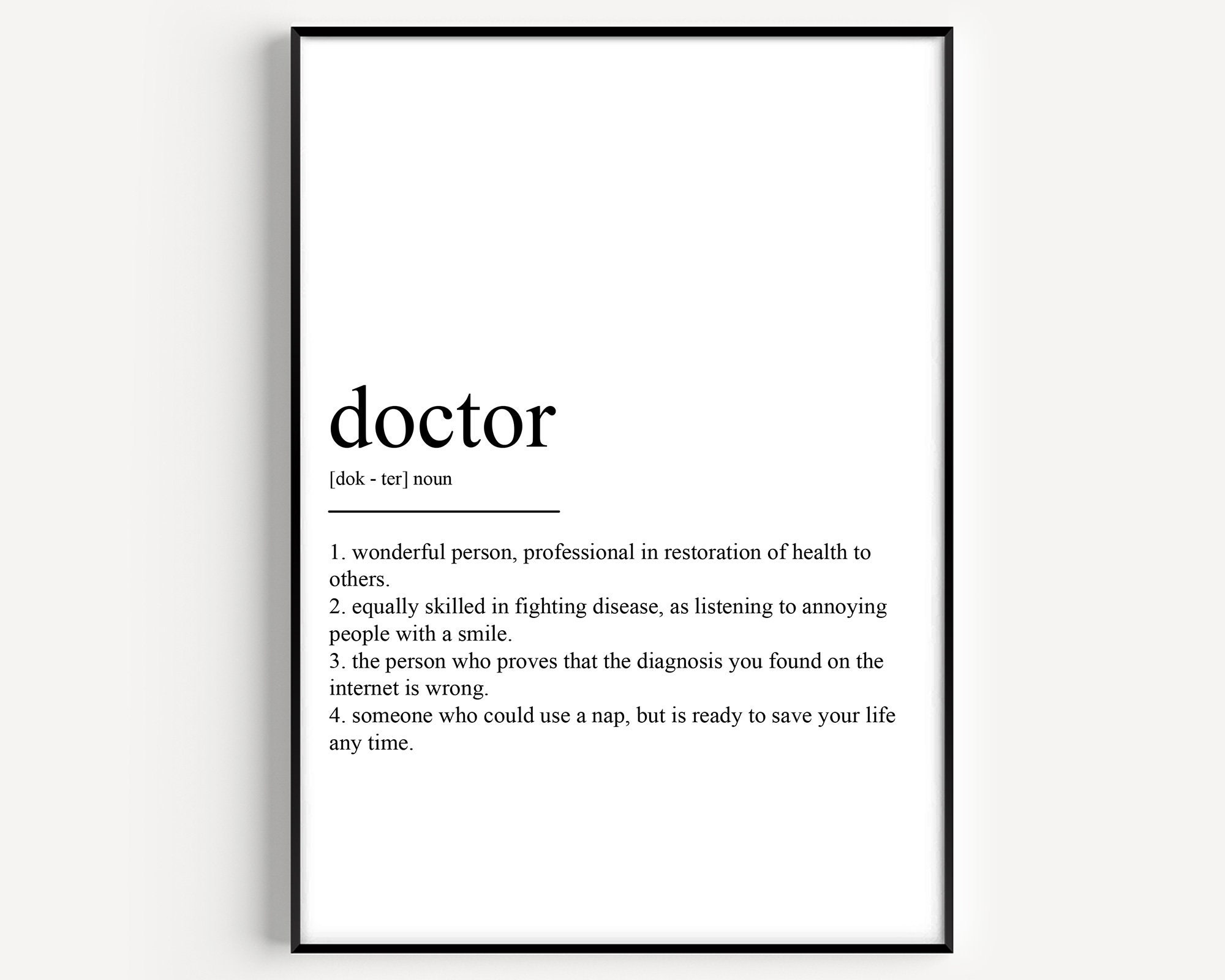 Doctor Definition Print - Etsy