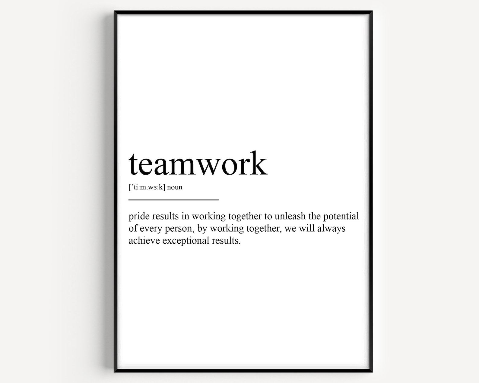 Teamwork Definition Print - Etsy