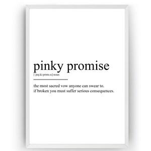 Pinky Promise Definition Print - Etsy