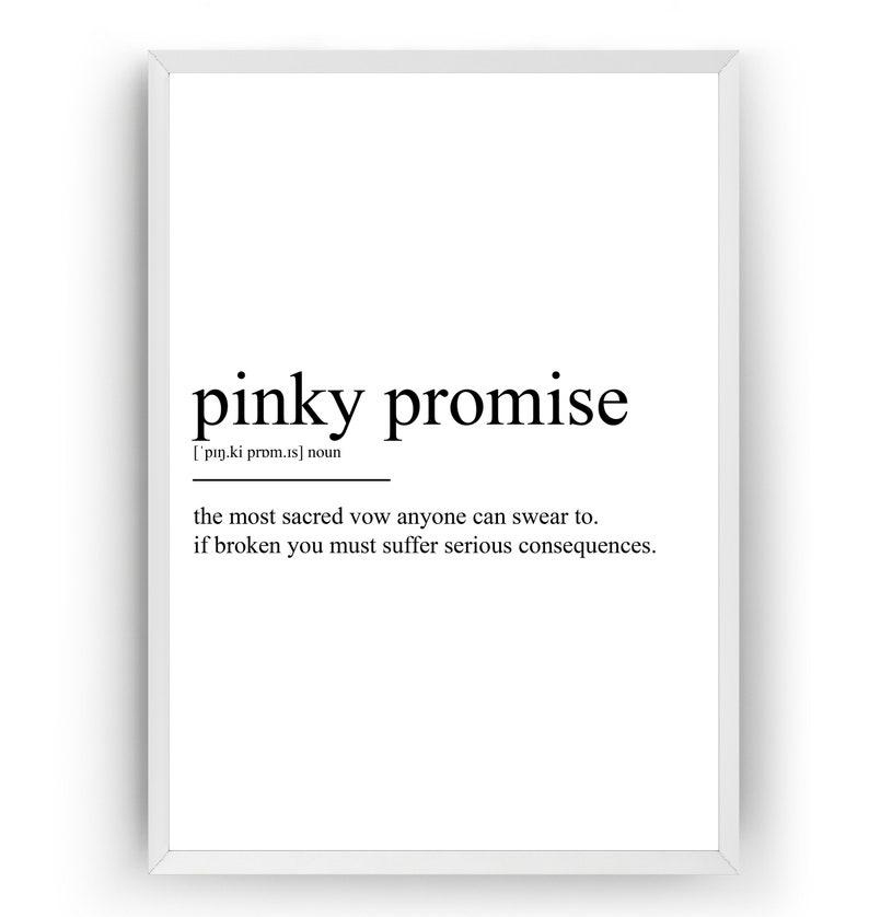 Pinky Promise Definition Print - Etsy
