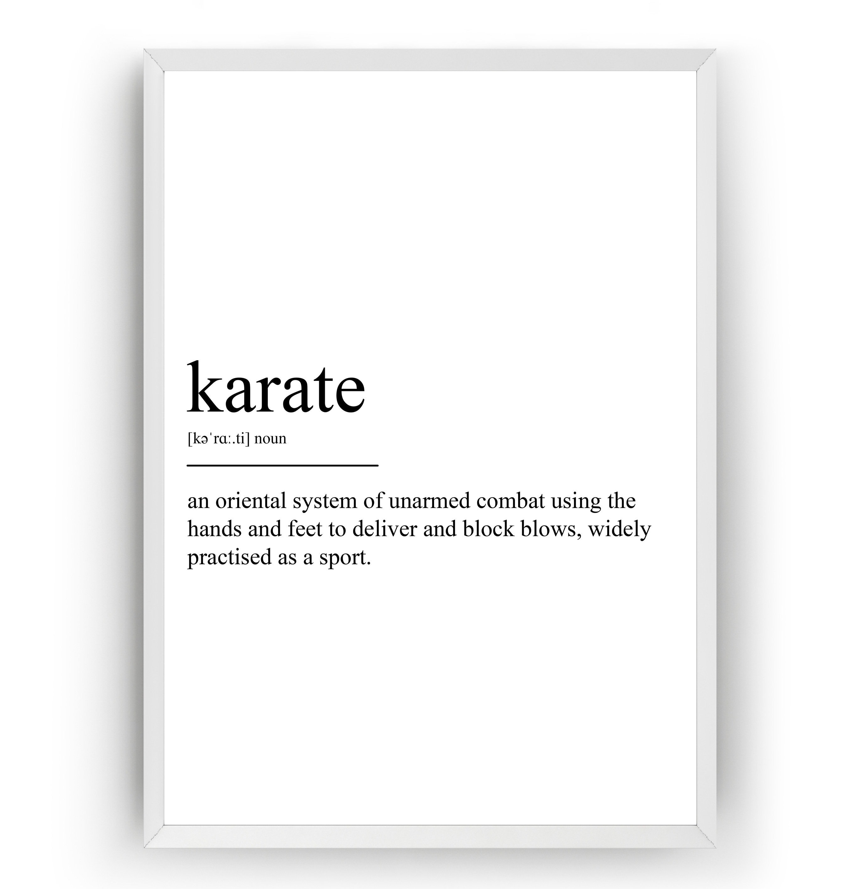 Karate Definition Print - Etsy
