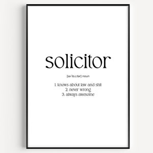 Solicitor Definition Print - Version 2 - Etsy UK