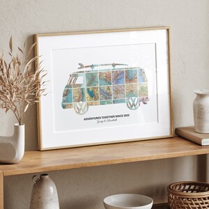 Personalised Travel Map Print, Camper Van Poster, Custom Travel Wall ...