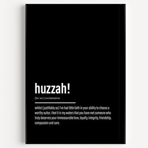 Huzzah Definition Print - Etsy