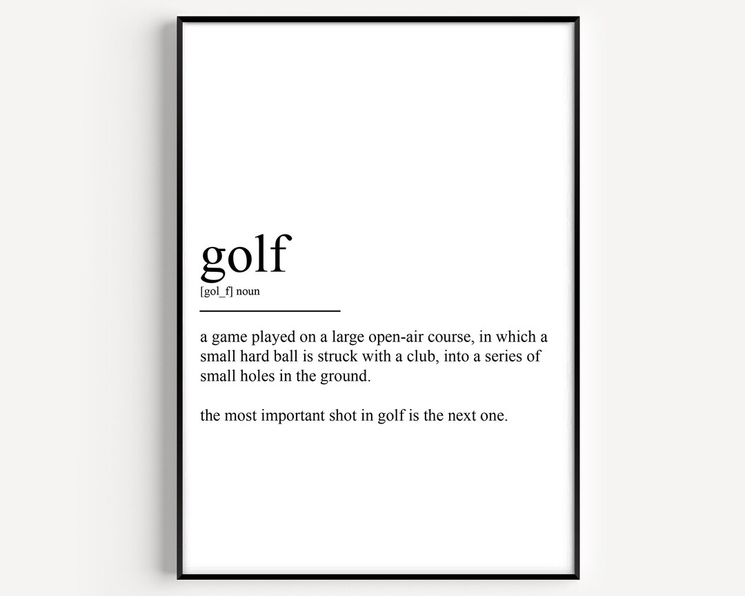 Golf Definition Print - Etsy