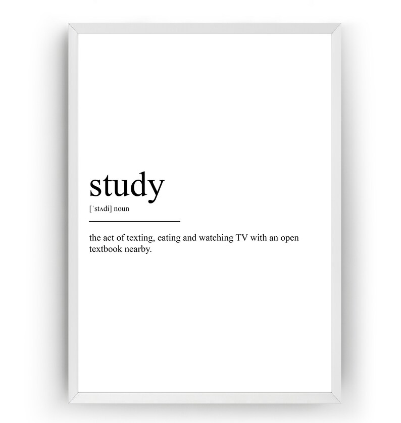 Study Definition Print - Etsy UK