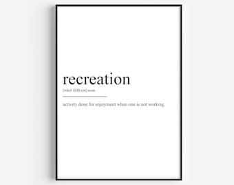 Recreation Therapist Definition Print, Printable Wall Art, Digital ...