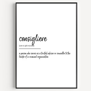 Consigliere Definition Print - Etsy