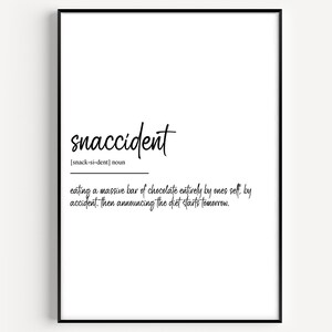 Snaccident Definition Print - Version 3 - Etsy