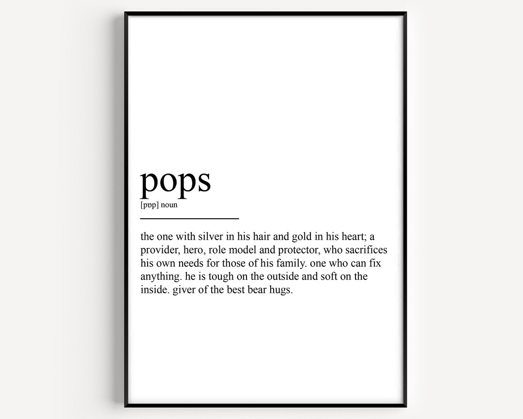 Pops Definition Print - Etsy