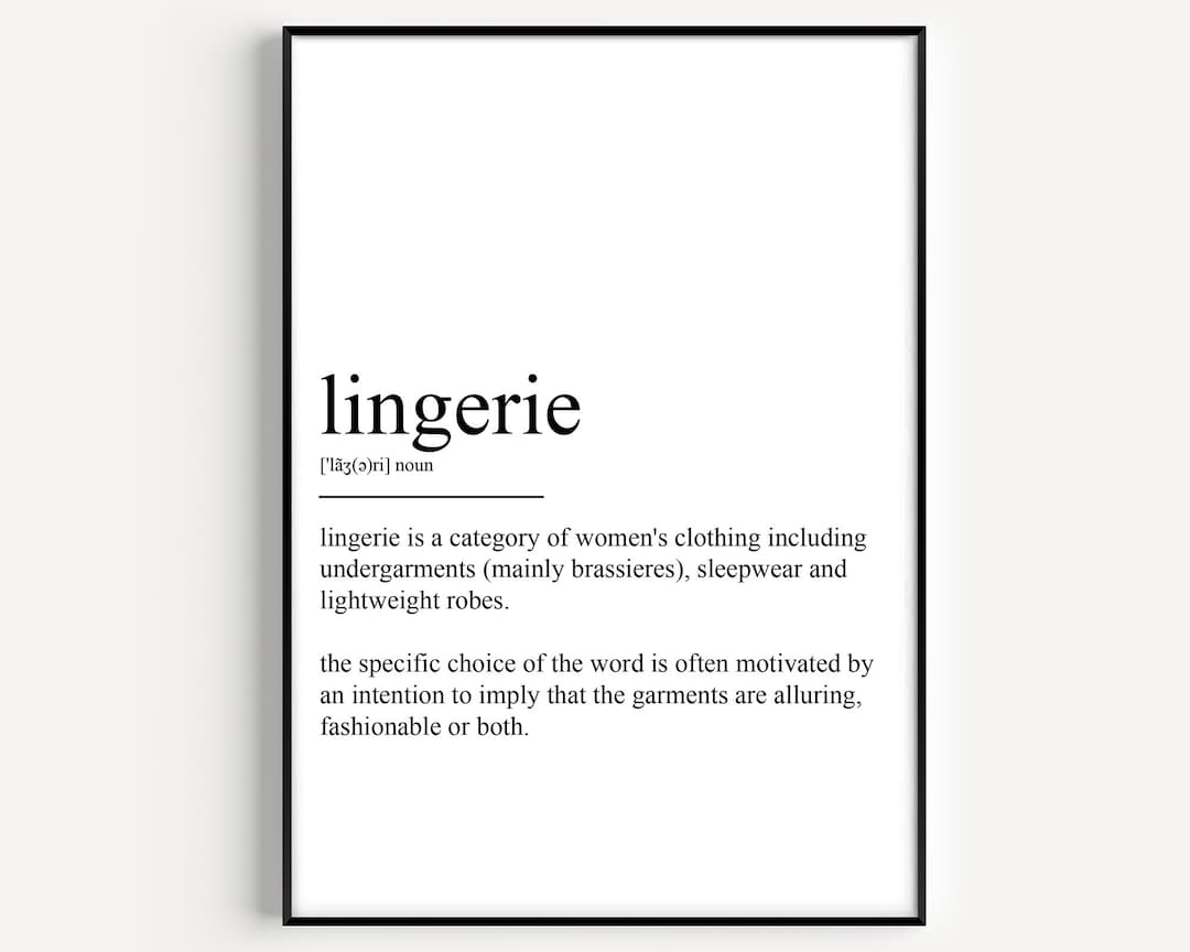 Lingerie Definition Print - Etsy