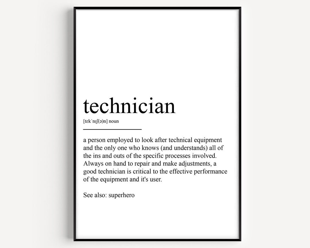 Technician Definition Print - Etsy
