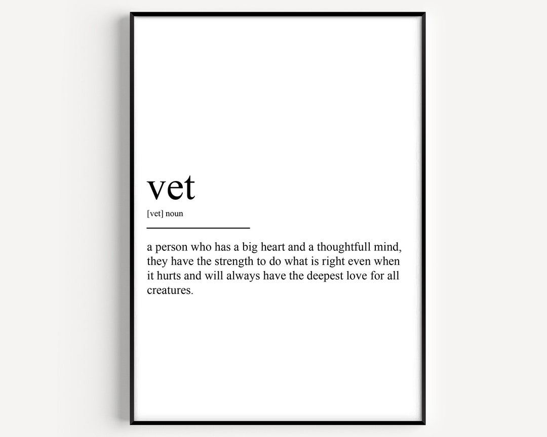 Vet Definition Print - Etsy