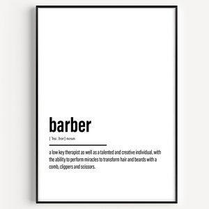 Barber Definition Print - Etsy