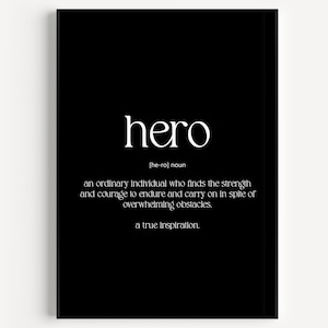 Hero Definition Print - Etsy