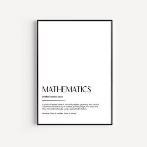Mathematics Definition Print - Etsy UK