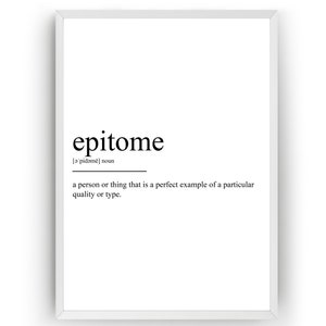 Epitome Definition Print - Etsy