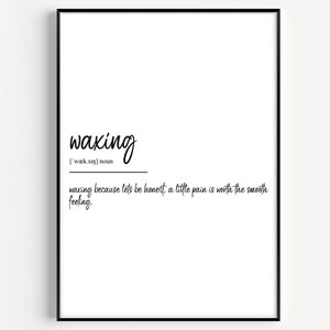 Waxing Definition Print - Etsy