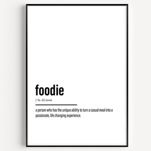 Foodie Definition Print - Etsy UK