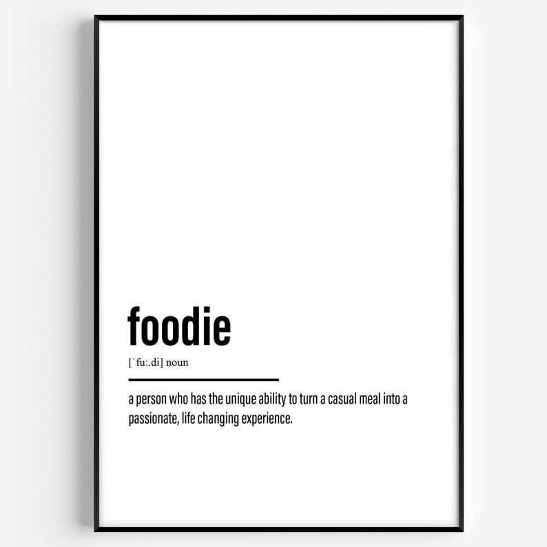 Foodie Definition Print - Etsy UK