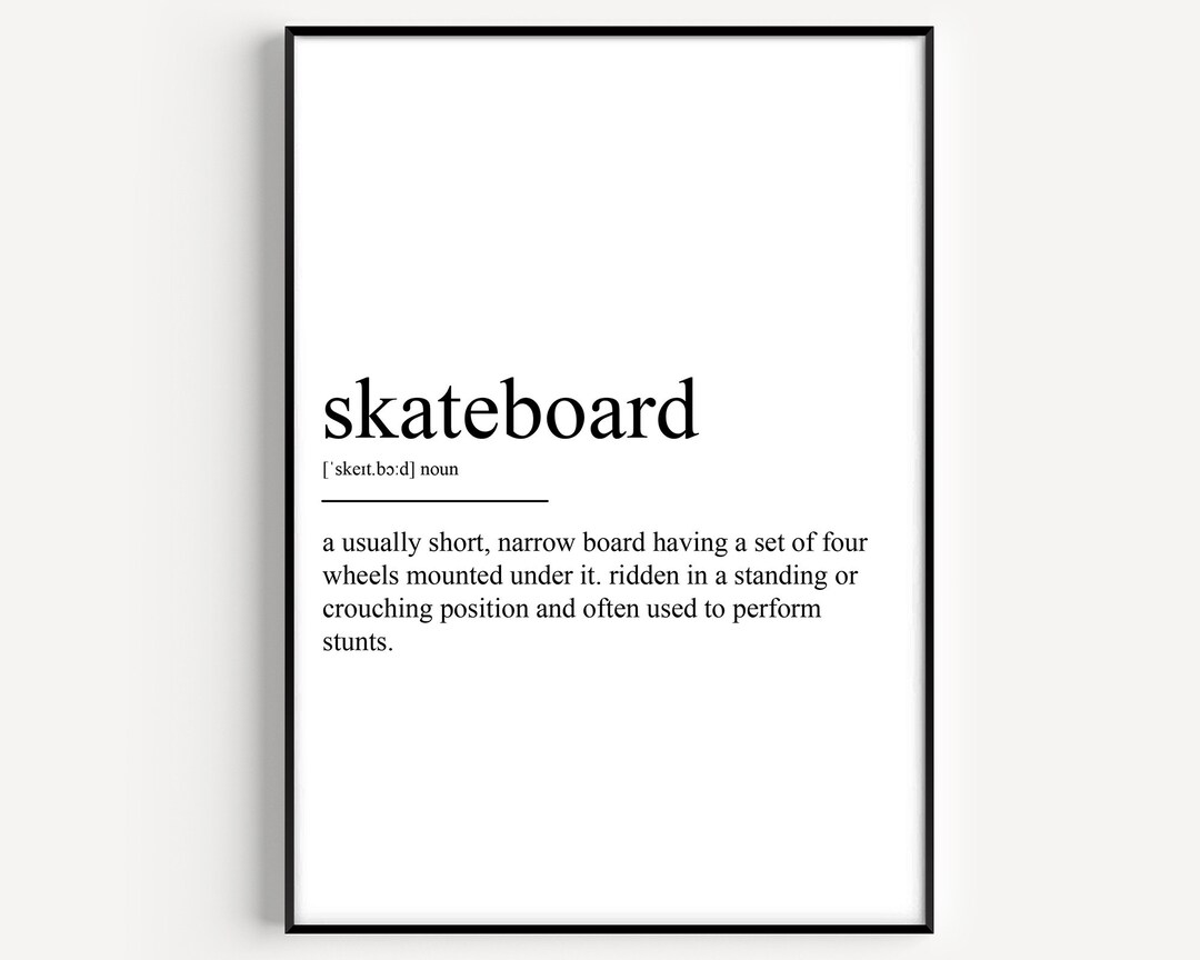 Skateboard Definition Print - Etsy