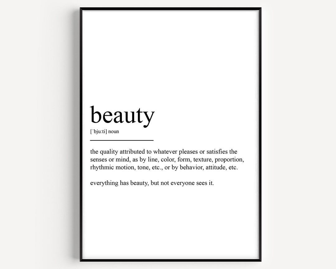 Beauty Definition Print - Etsy