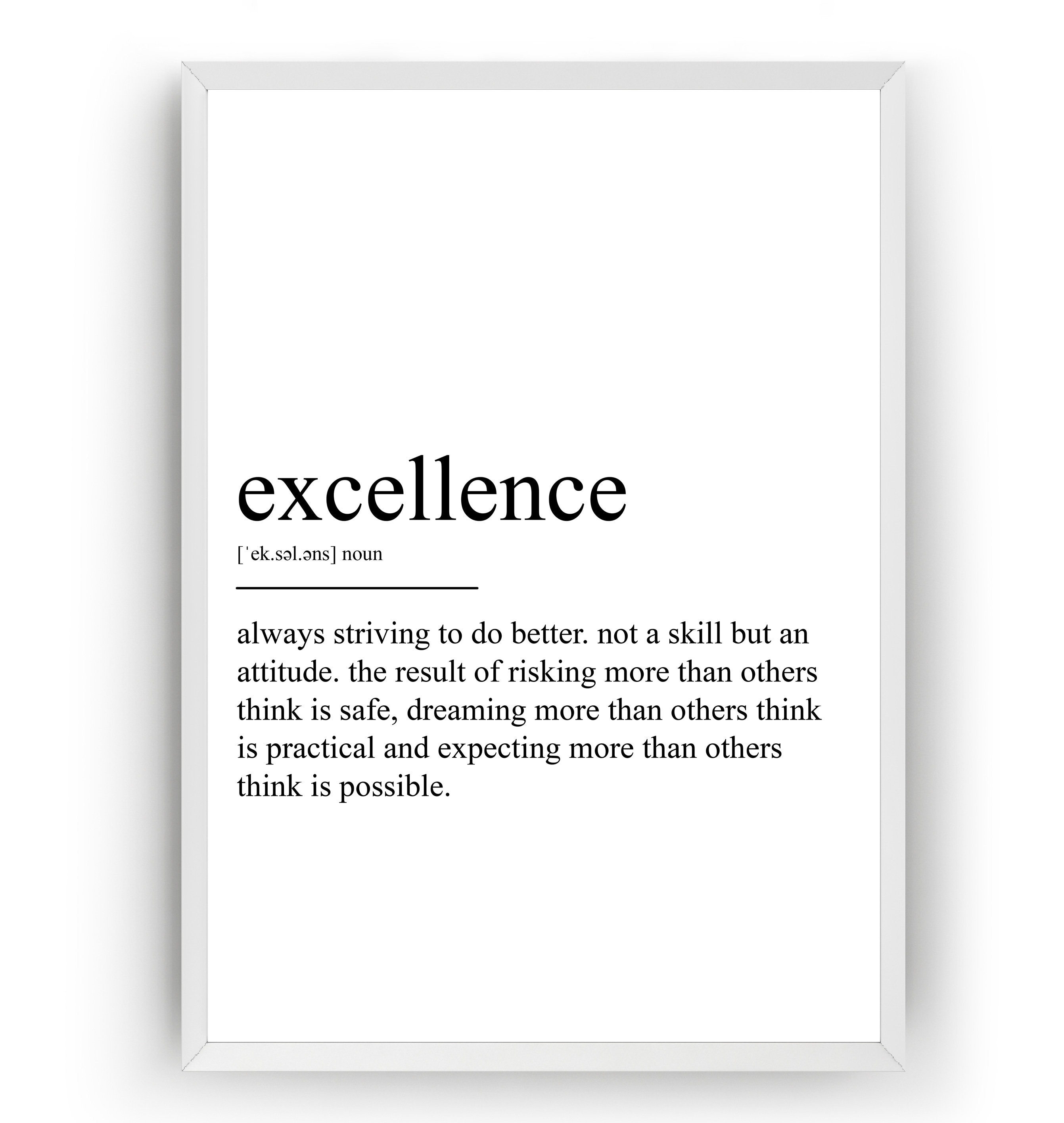 Excellence Definition Print | Etsy