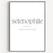 Selenophile Definition Print - Etsy