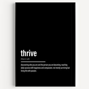 Thrive Definition Print - Etsy UK