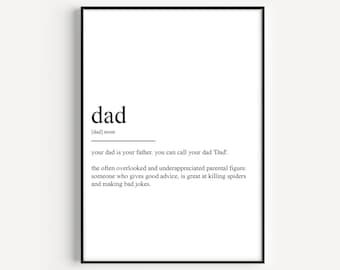 DAD QUOTE ART | Wall Art Print | Dad Gift | Dad Print | Definition ...