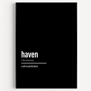 Haven Definition Print - Etsy