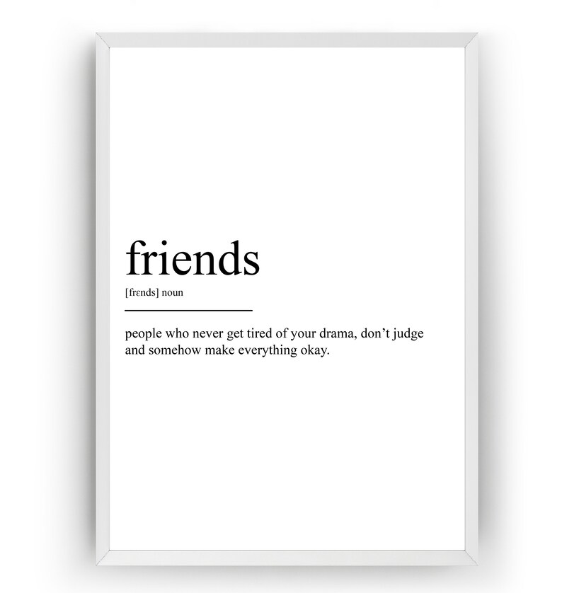Friends Definition Print - Etsy