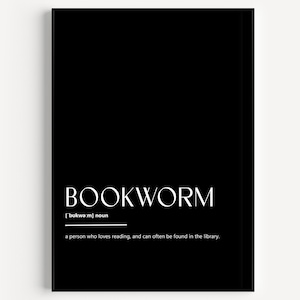 Bookworm Definition Print - Etsy
