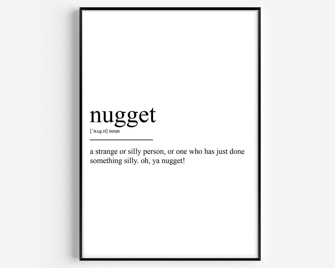 Nugget Definition Print - Etsy