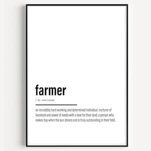 Farmer Definition Print - Etsy