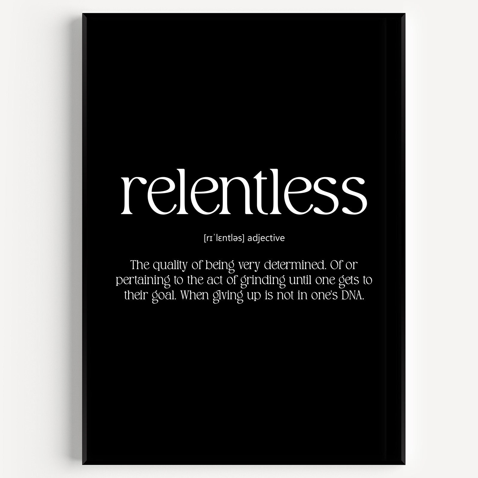 Relentless Definition Print Etsy Hong Kong