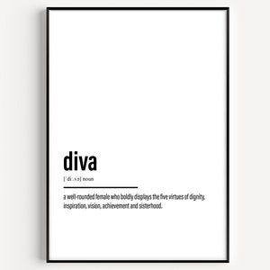 Diva Definition Print - Etsy