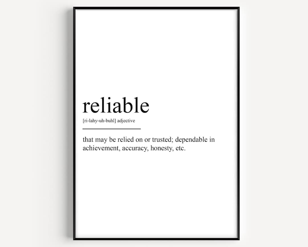 Reliable Definition Print - Etsy