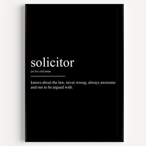 Solicitor Definition Print - Etsy