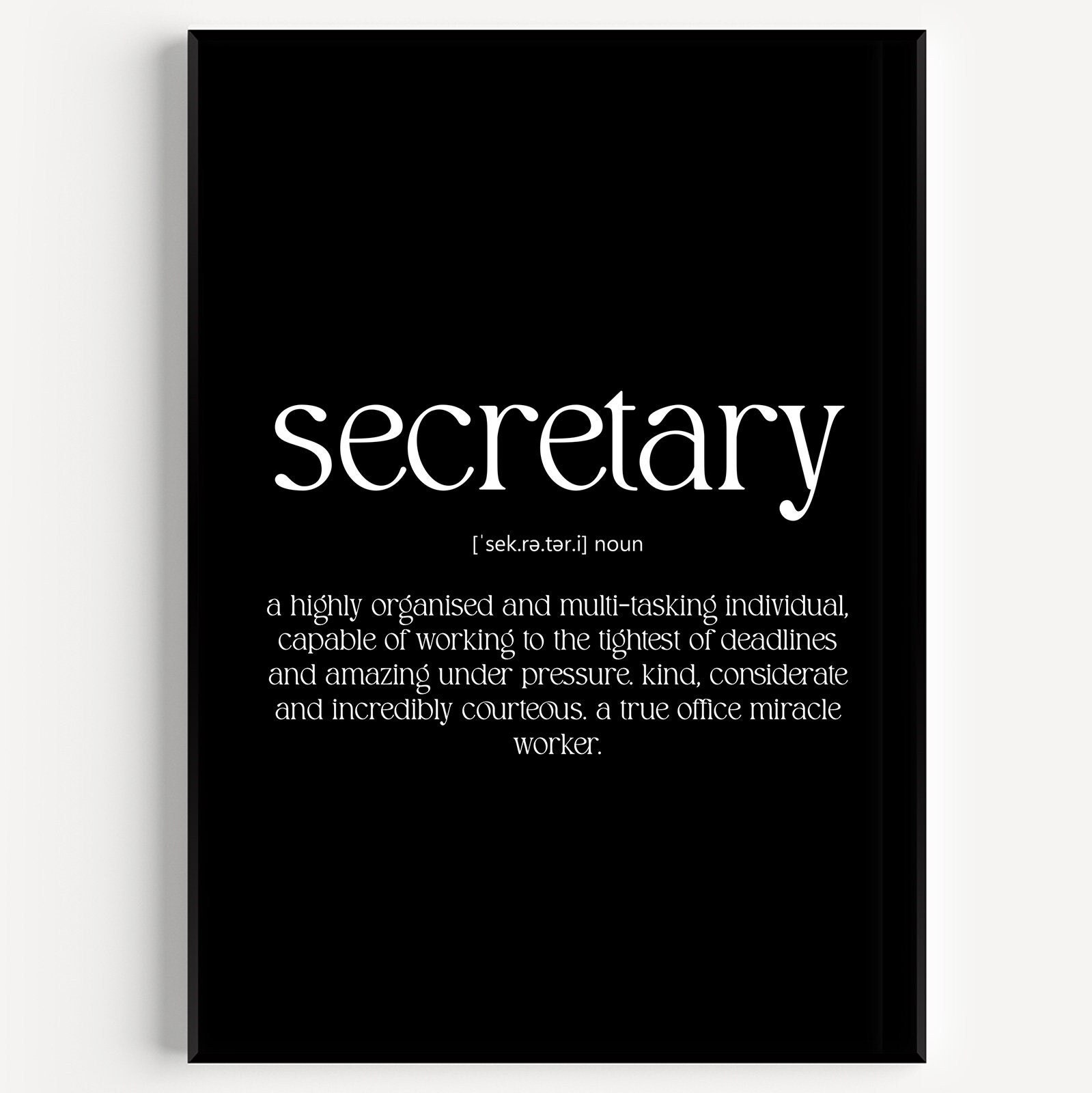 Secretary Definition Print - Etsy