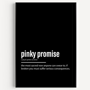 Pinky Promise Definition Print - Etsy
