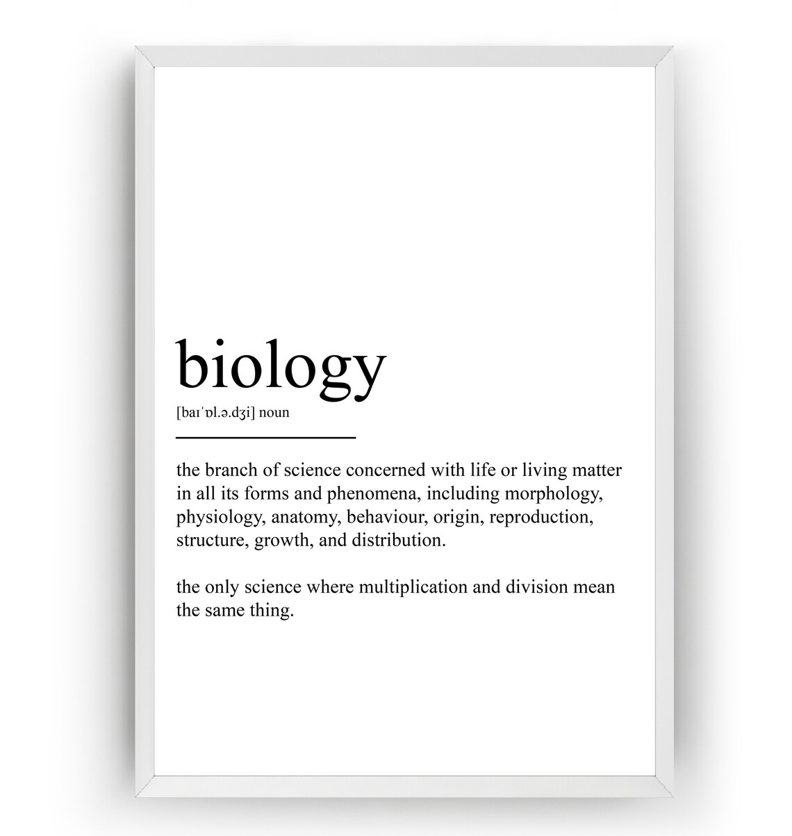 Biology Definition Print - Etsy