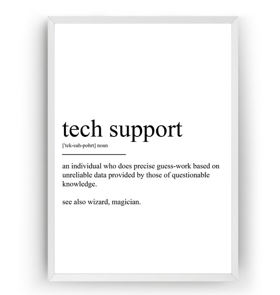 Tech Support Definition Print Digital Prints Prints Art & Collectibles ...