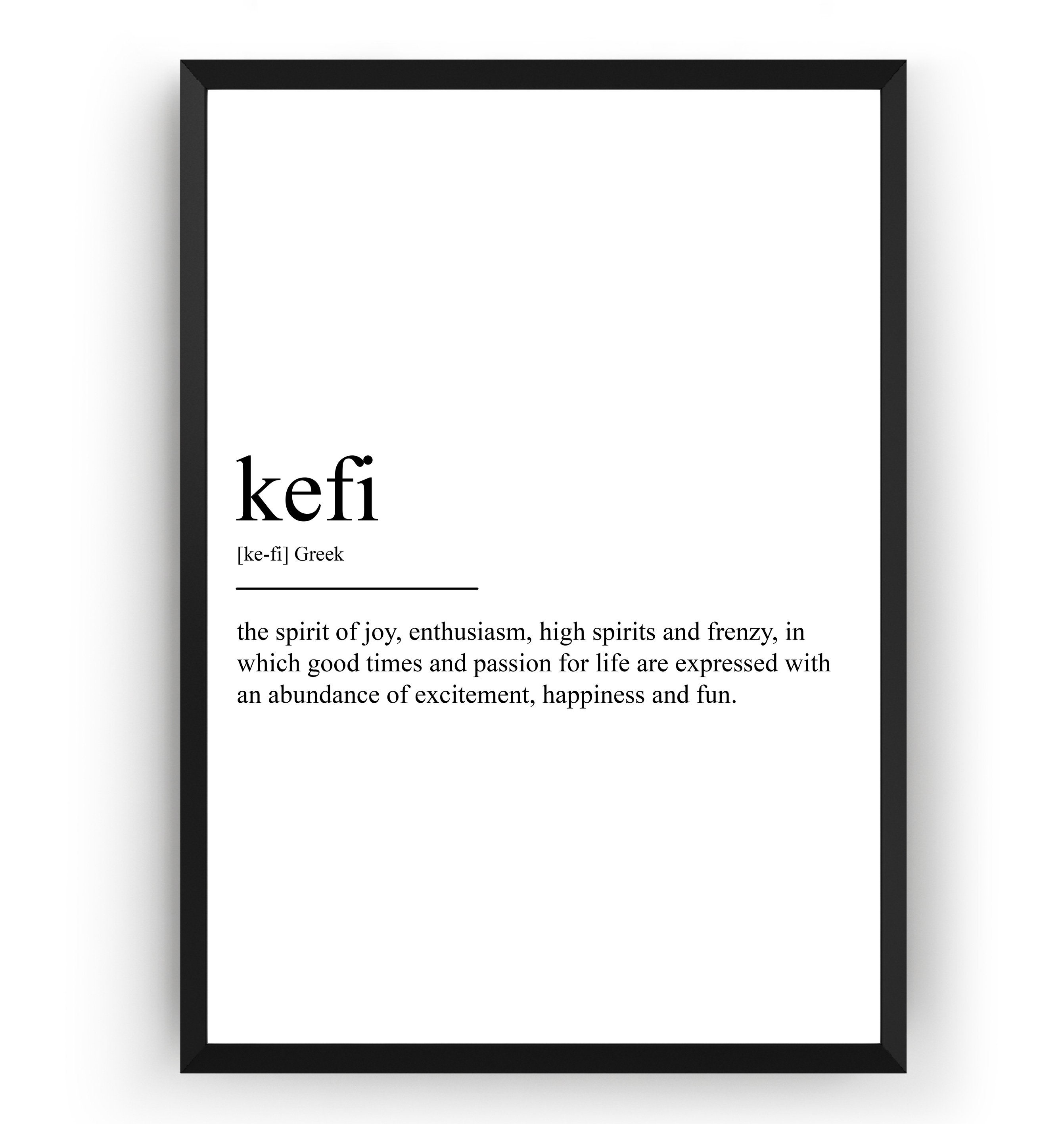 Kefi Definition Print - Etsy