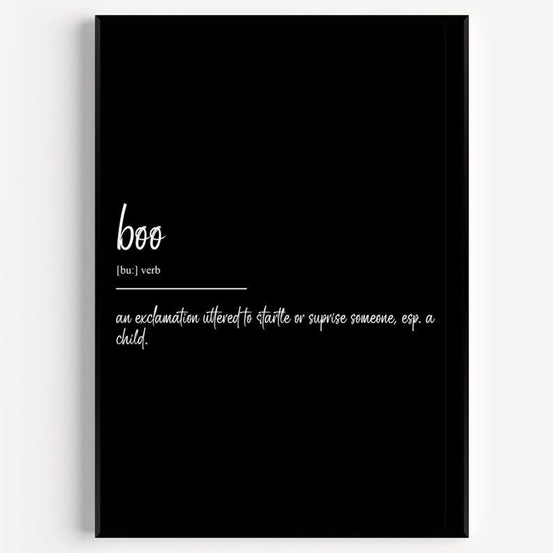 Boo Definition Print - Etsy