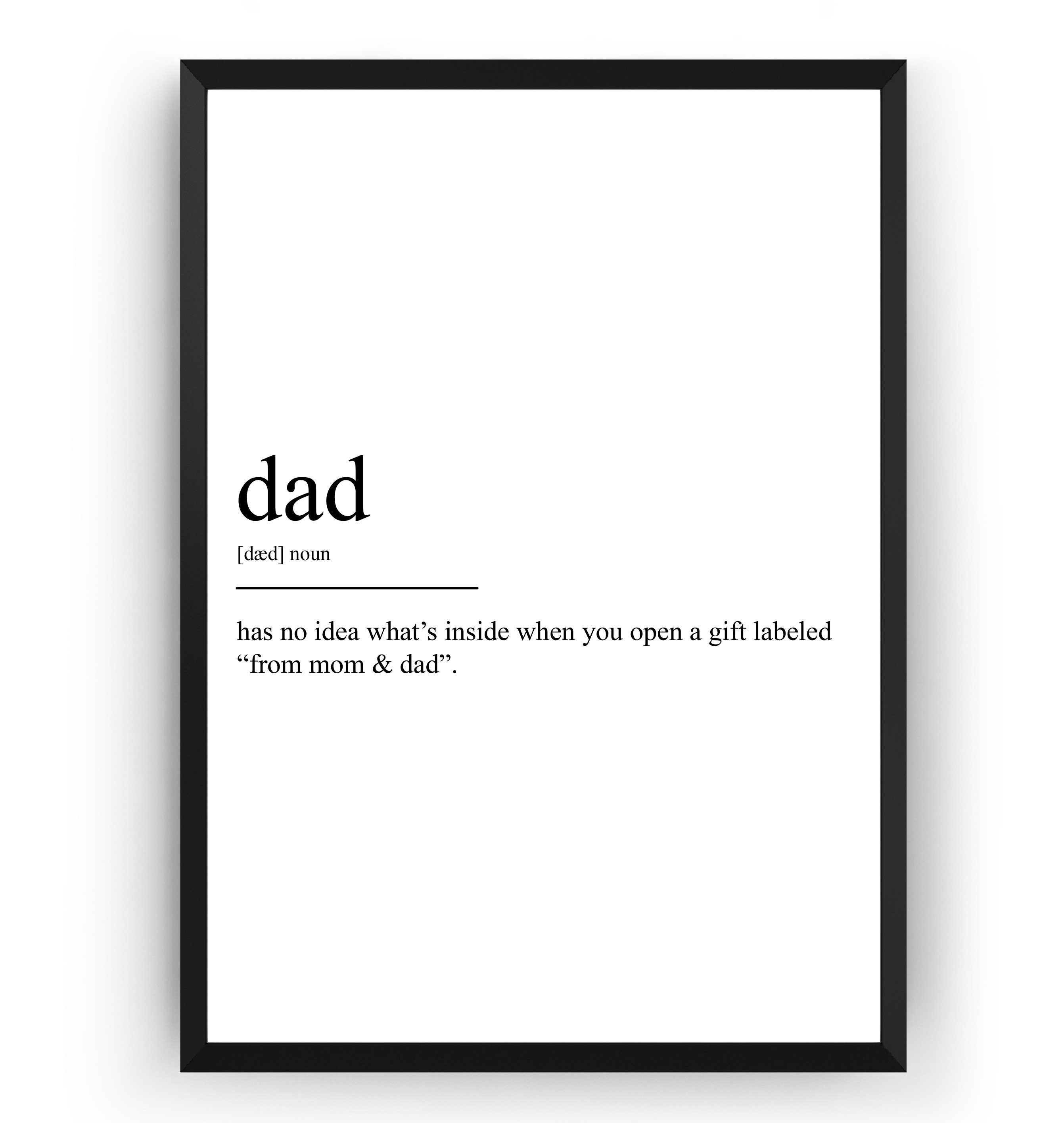 Dad Definition Print Version 2 | Etsy