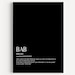 Bab Definition Print - Etsy UK