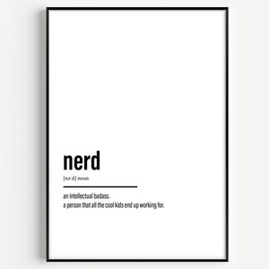 Nerd Definition Print - Etsy UK