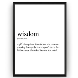 Wisdom Definition Print - Etsy