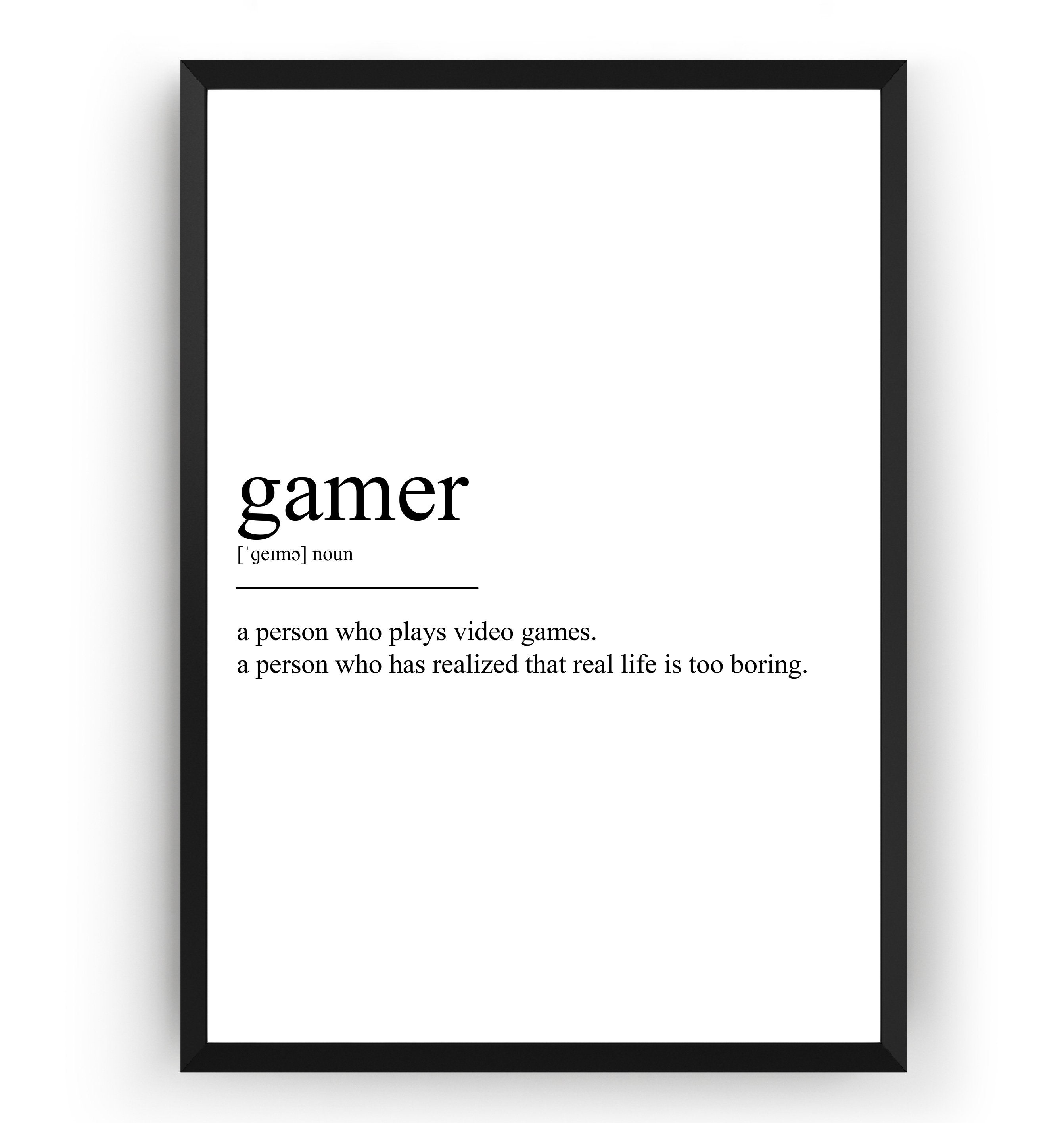 Gamer Definition Print | Etsy